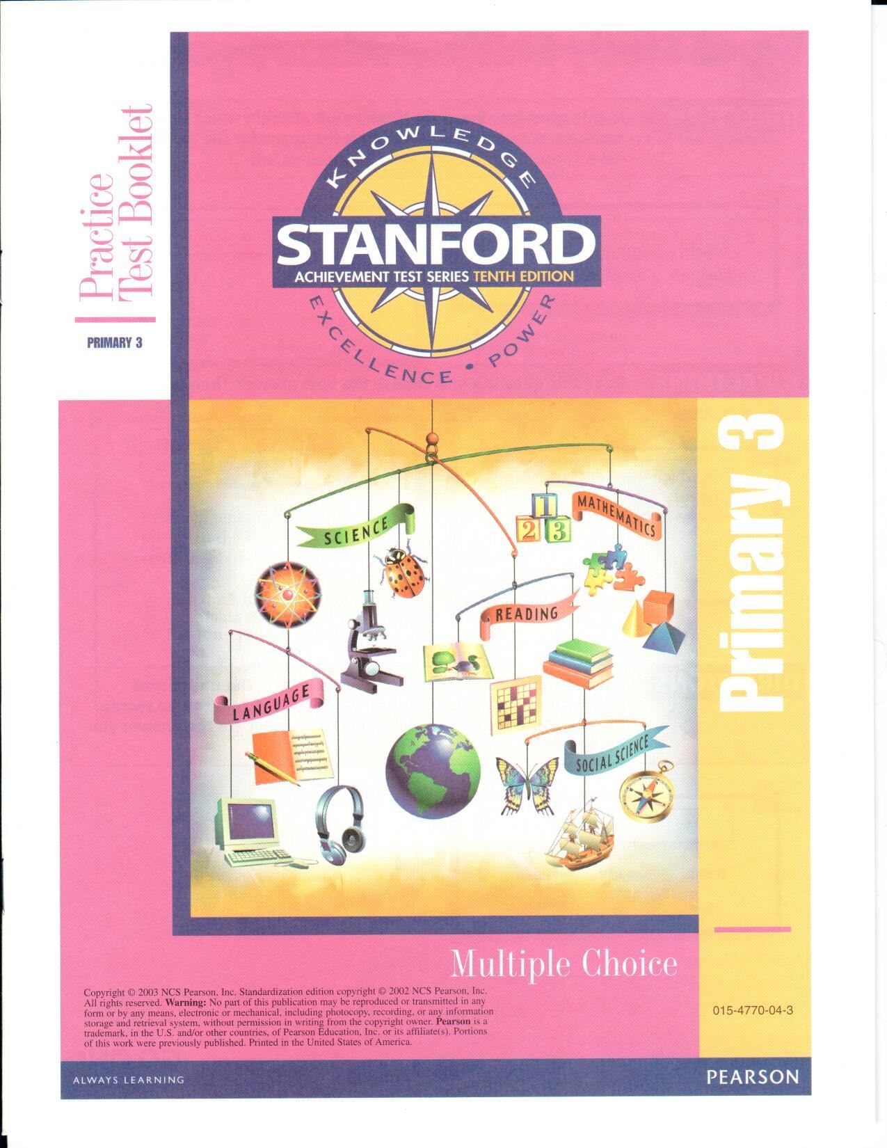 SAT 10 Primary 3 Practice Test Form A&D