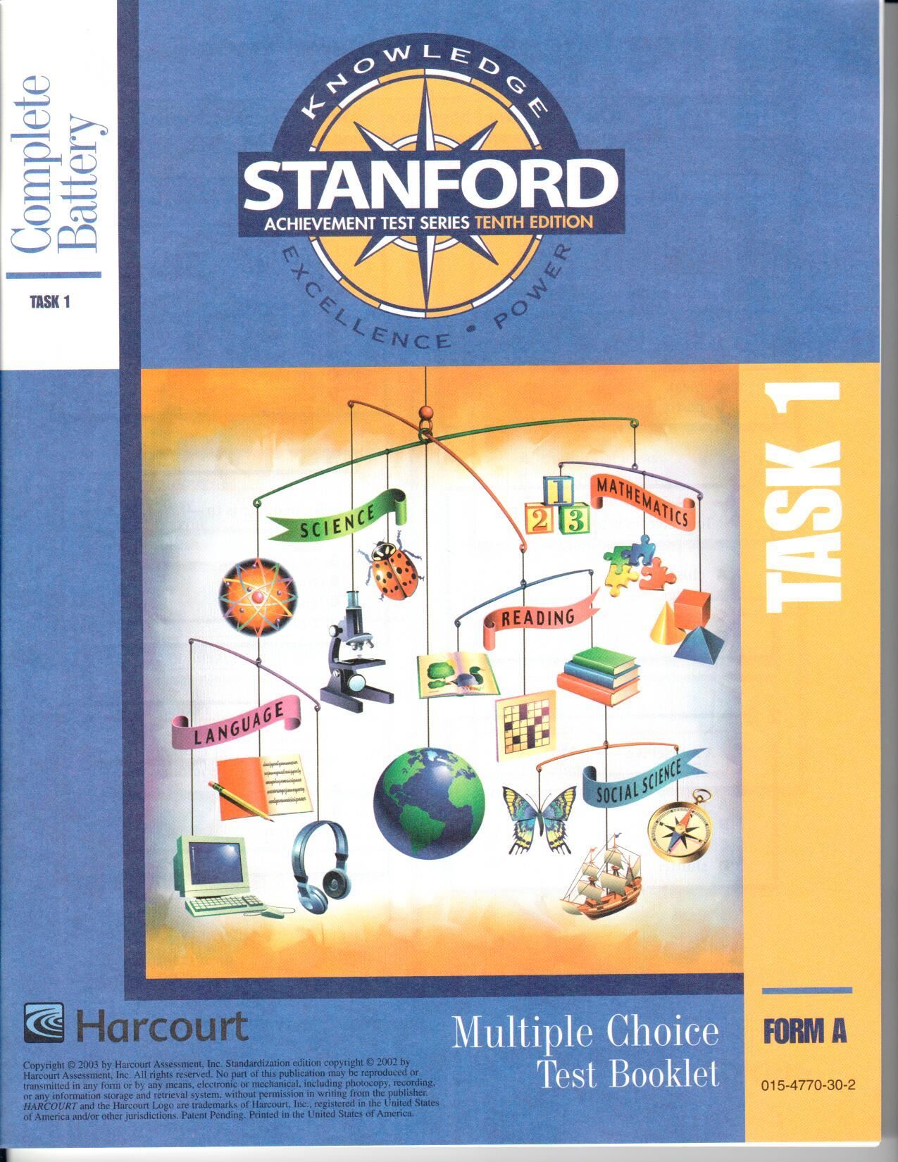 SAT 10 Task 1 Reusable Test Book Form A