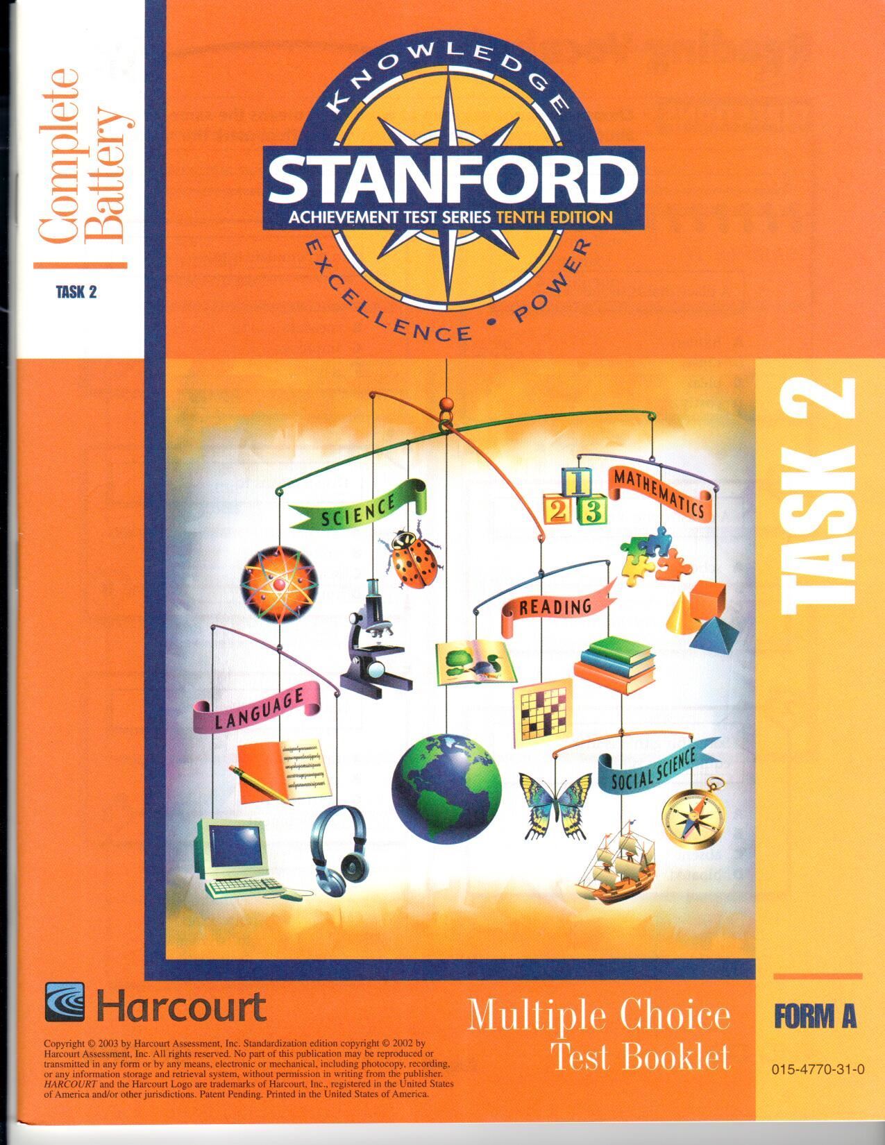 SAT 10 Task 2 Reusable Test Book Form A