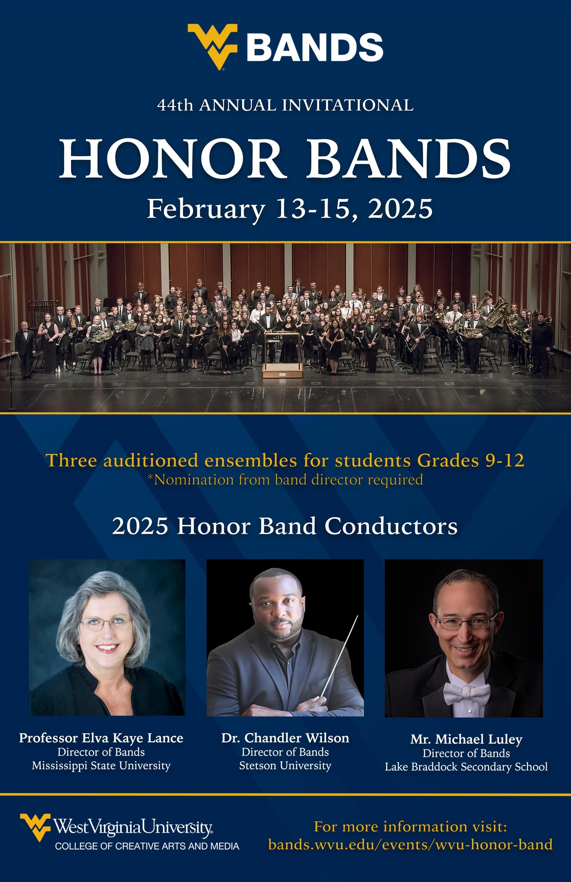 WVU Honor Bands Registration