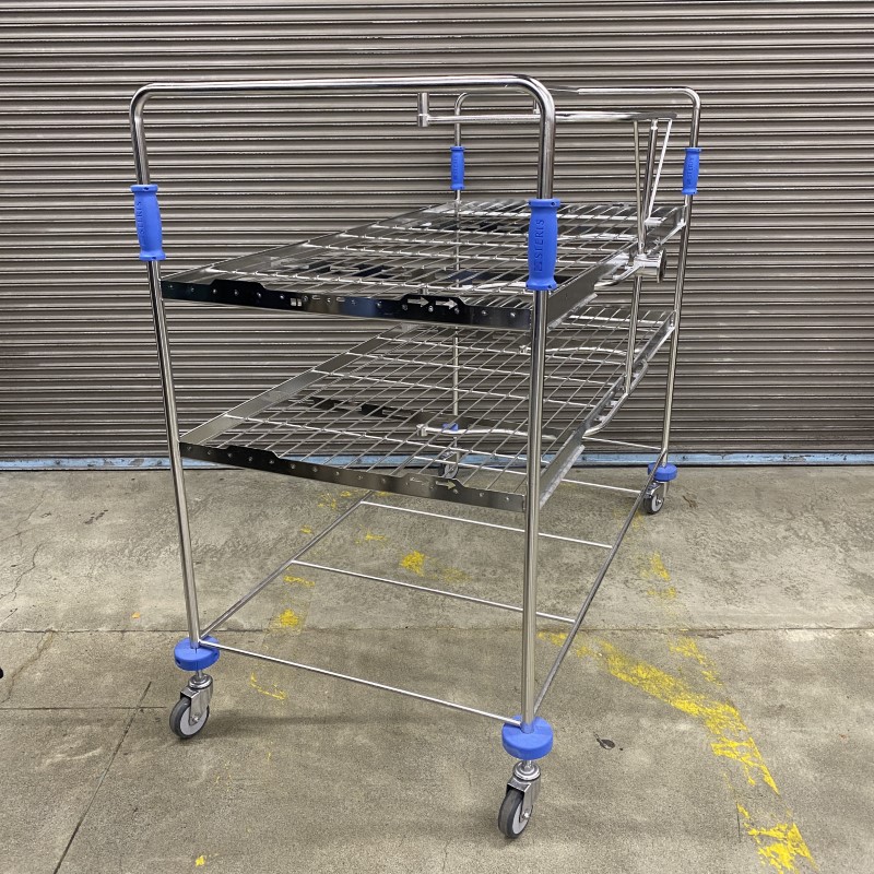 Cart: Steris, 2 Racks - Blue, Silver