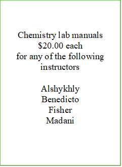 Chemistry - 100,200,202,204 Lab Manuals