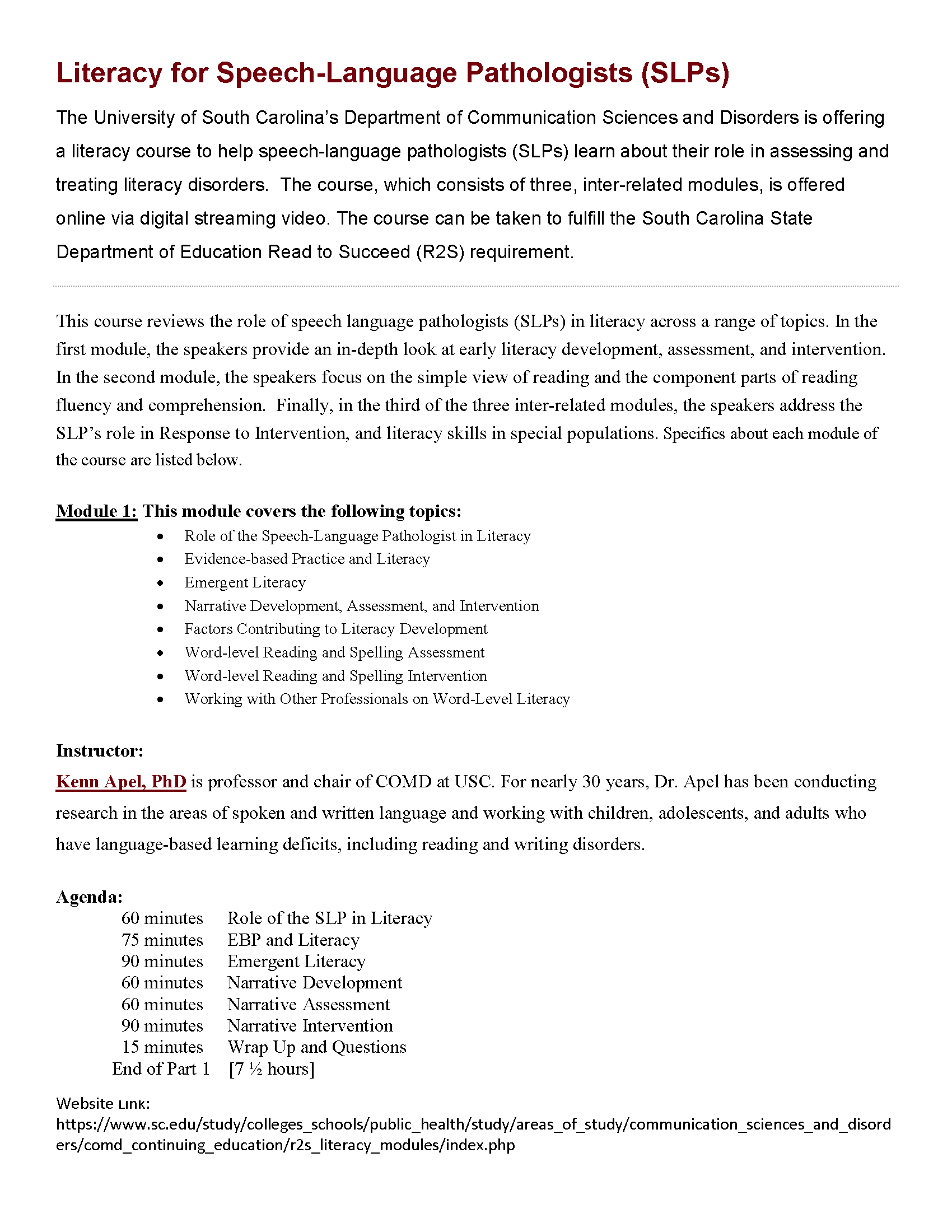 Literacy for Speech-Language Pathologists (SLPs)