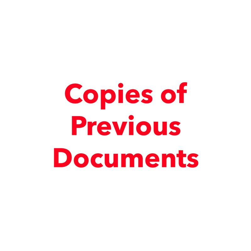 Copies of Previous Documents