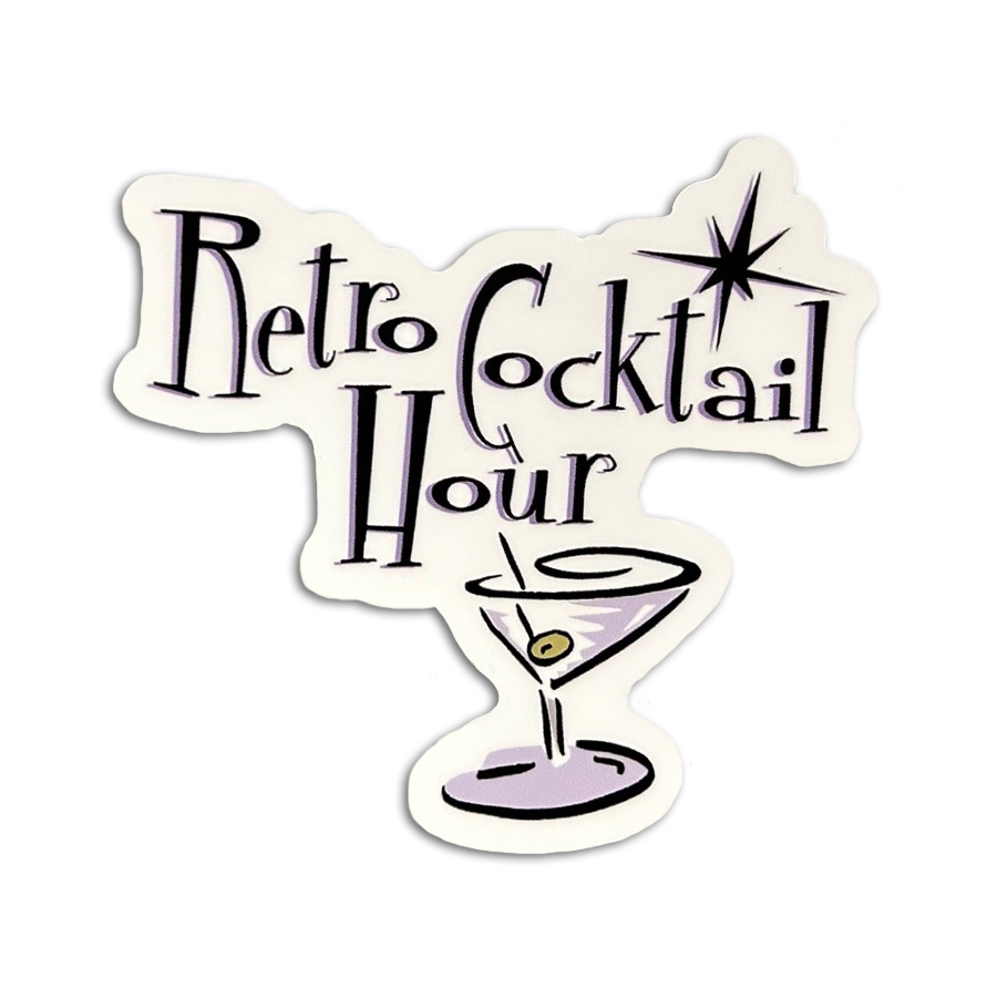 Retro Cocktail Hour Sticker
