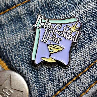 Retro Cocktail Hour Enamel Pin